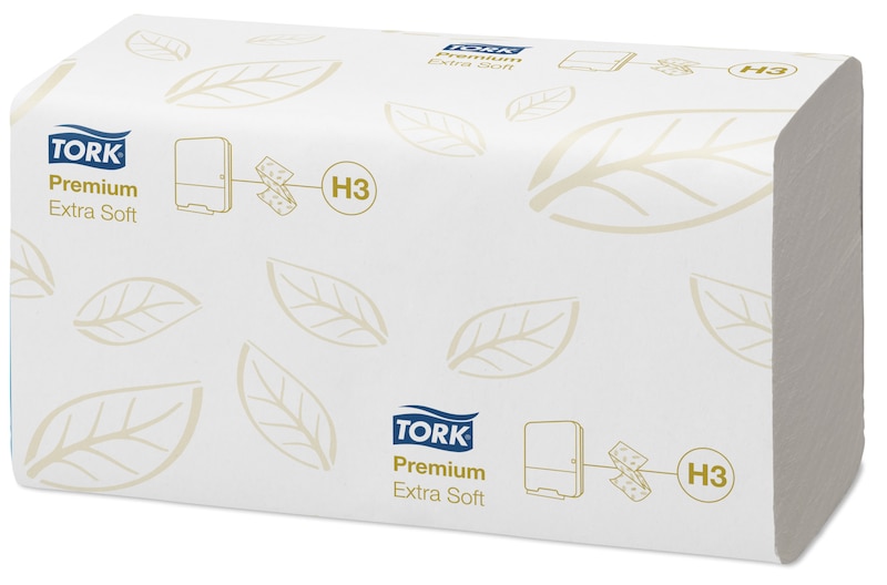 3Pin >> TORK H3 Folded Paper Towels - 2 Ply Premium - White - 3,000 Sheets