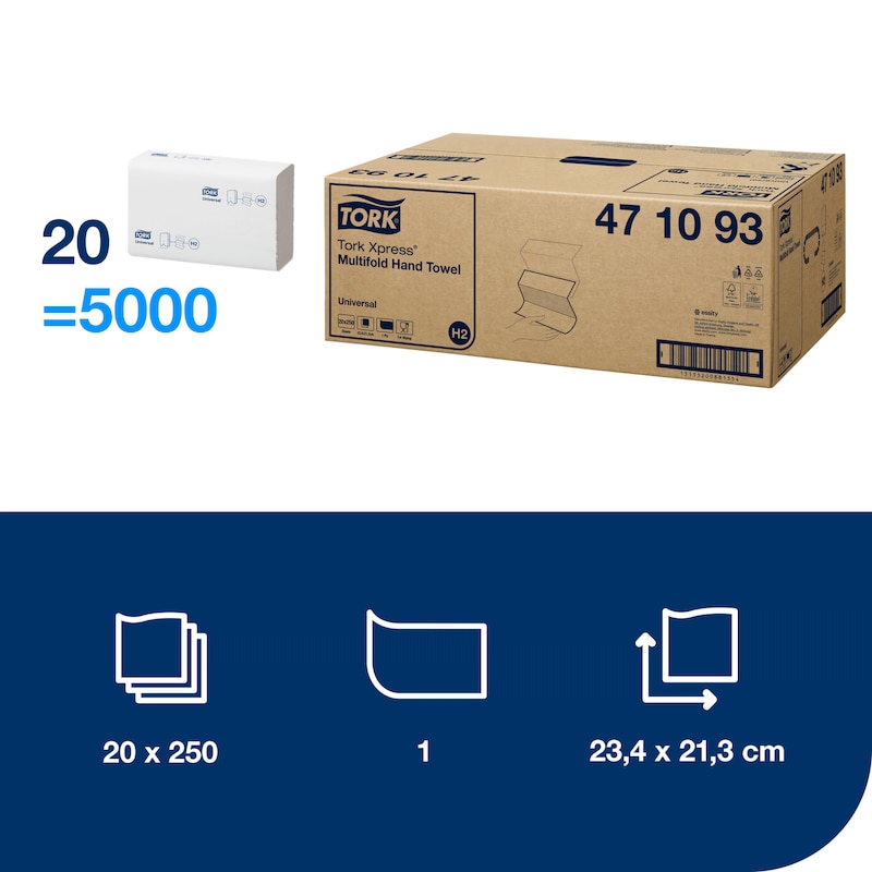 3Pin >> TORK H2 Xpress Folded Towel Paper Towels - 1 Ply Universal ...